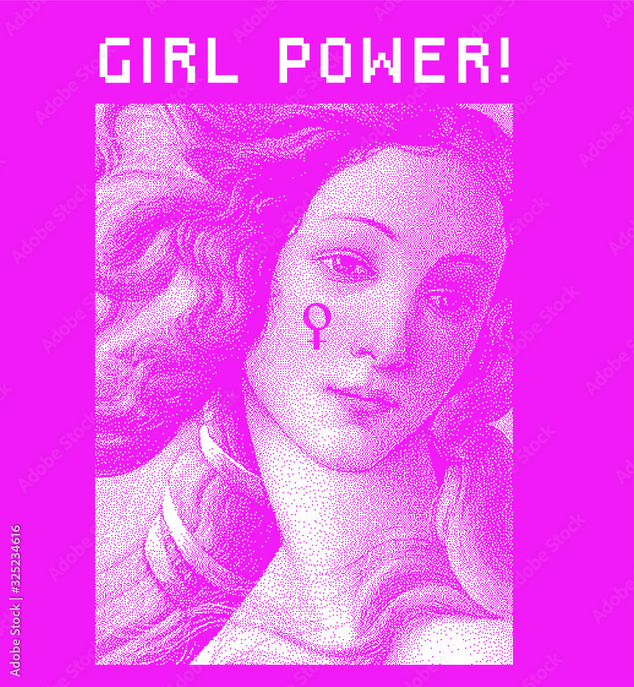 Venus in retro 8-bit pixel art style. Vaporwave style collage or print ...