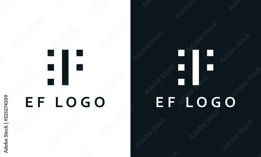 Minimalist abstract elegant line art letter EF logo. This logo icon ...