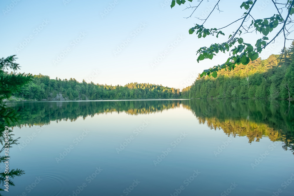 Lake Pink Canada with Perfect Feflection, Meromictic Lake Located in ...
