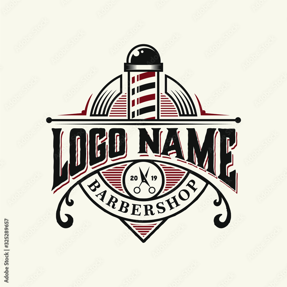 barber hipster logo in victorian style , Vintage retro classic ...
