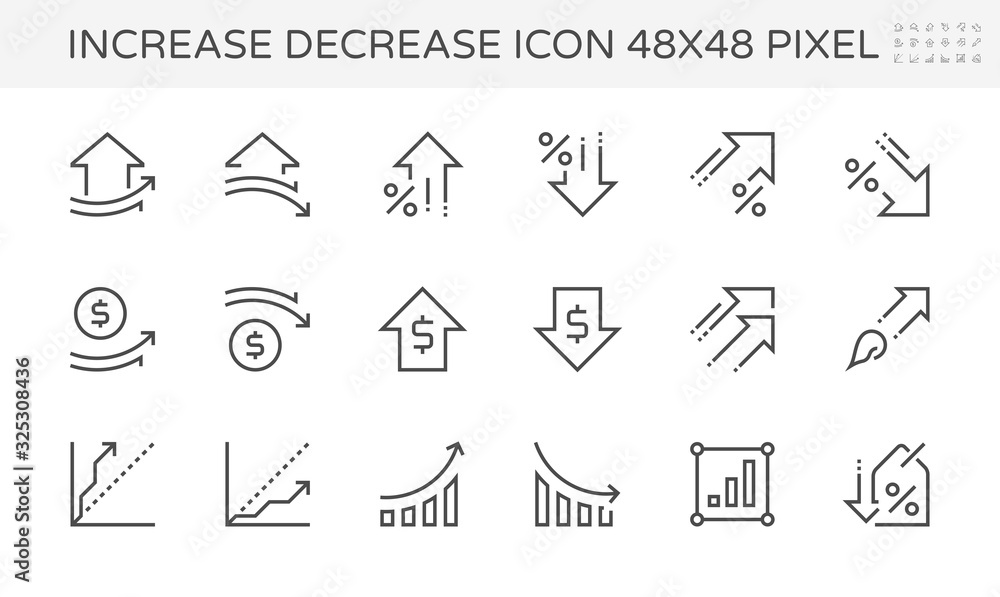 Vetor de Increase decrease graphic element vector icon i.e. arrow ...