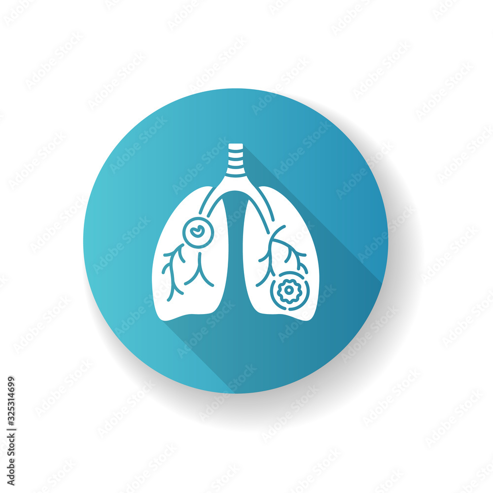 Pneumonia RGB color icon. Dangerous respiratory disease, pulmonary ...