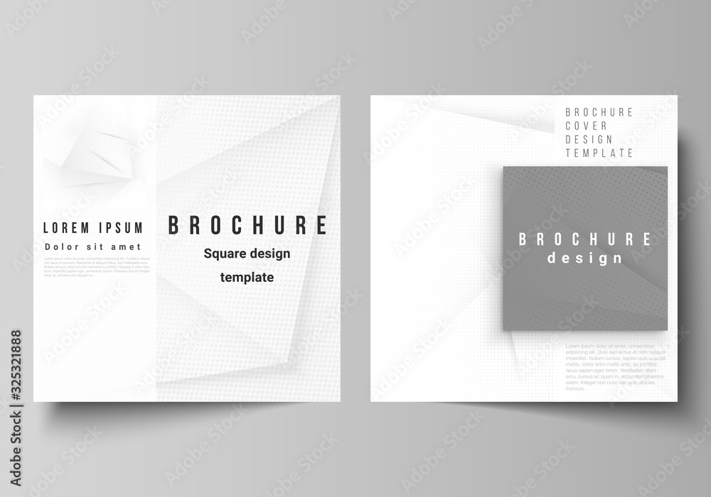 Vector layout of two square covers design templates for brochure, flyer ...