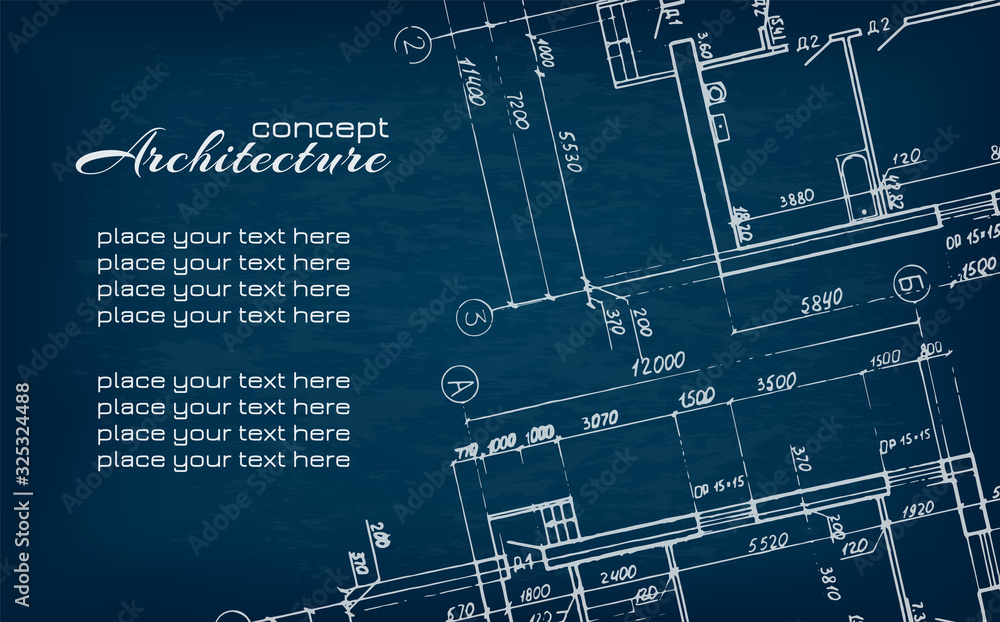 Architectural drawings white chalk on black blackboard. Architecture ...