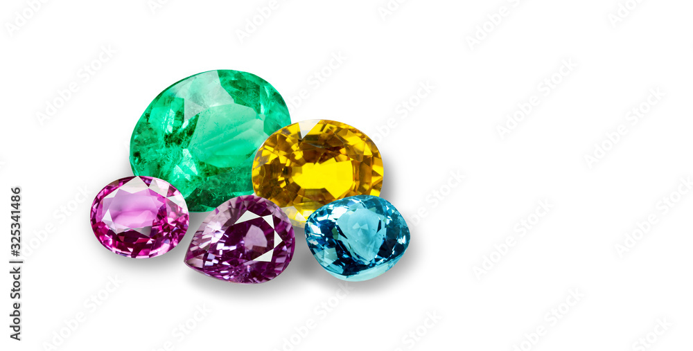 Red and blue gems on black background Stock Photo | Adobe Stock
