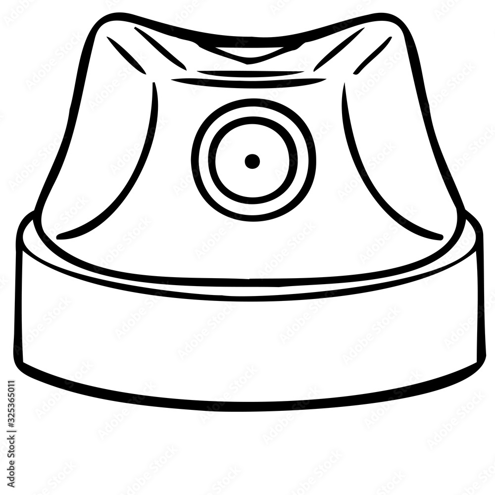 monochrome vector drawing of a spray can attachment. cap, fatcap ...
