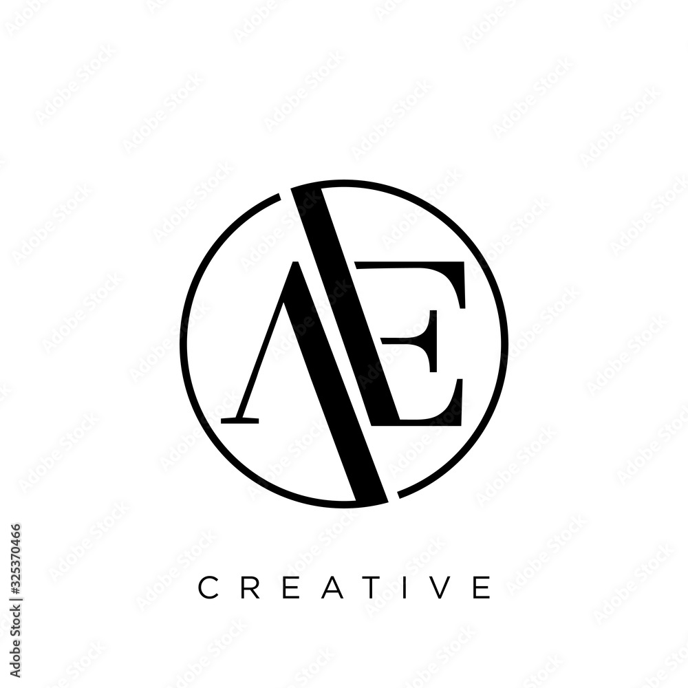 ae logo circle design Stock Vector | Adobe Stock