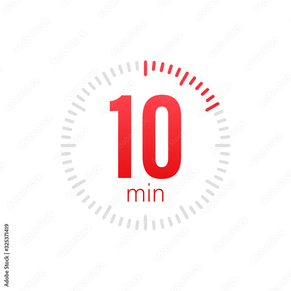 The 10 minutes, stopwatch vector icon. Stopwatch icon in flat style, 10 ...
