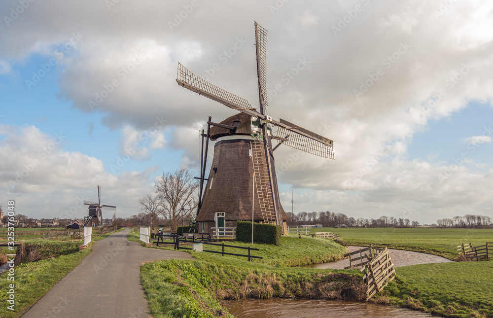 Windmill Achtkante Molen is a wooden octagonal thatched windmill in the ...