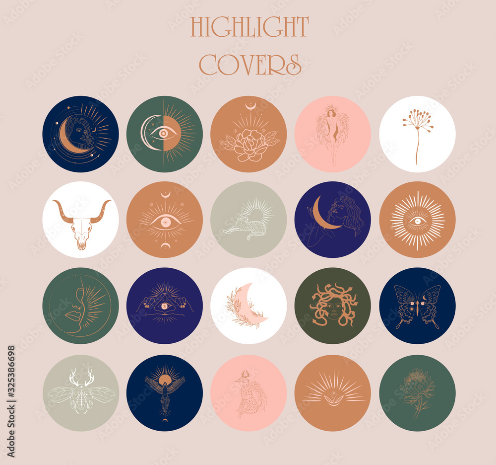Collection of Abstract various vector highlight covers with astrology ...
