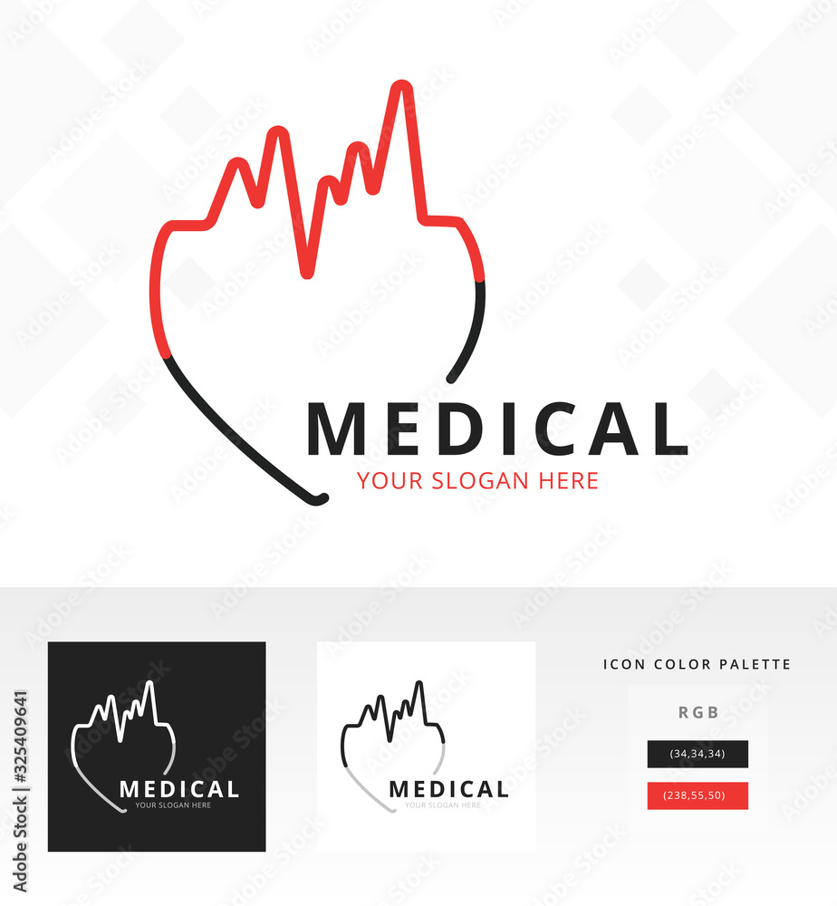 Medical logo design template - Vector Illustration Stock Vector | Adobe ...