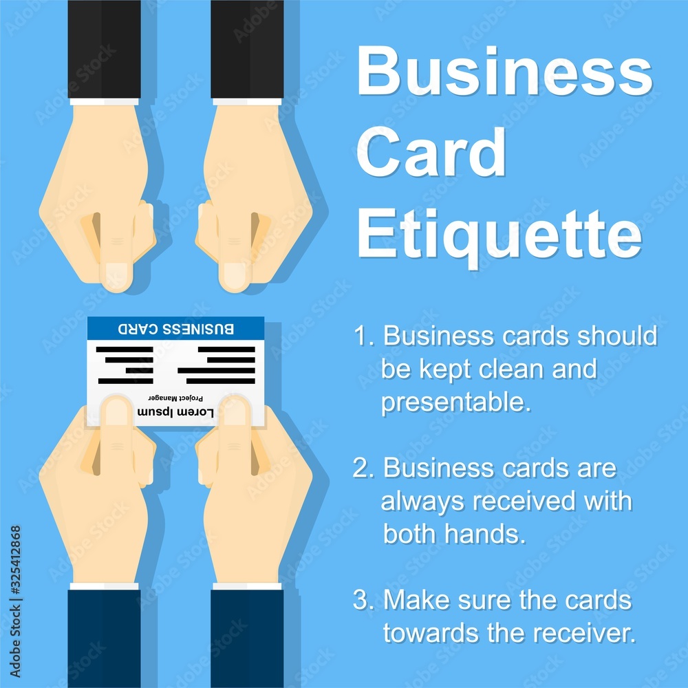Business Card Exchanging Etiquette Holding Card Send to Receiver Give ...
