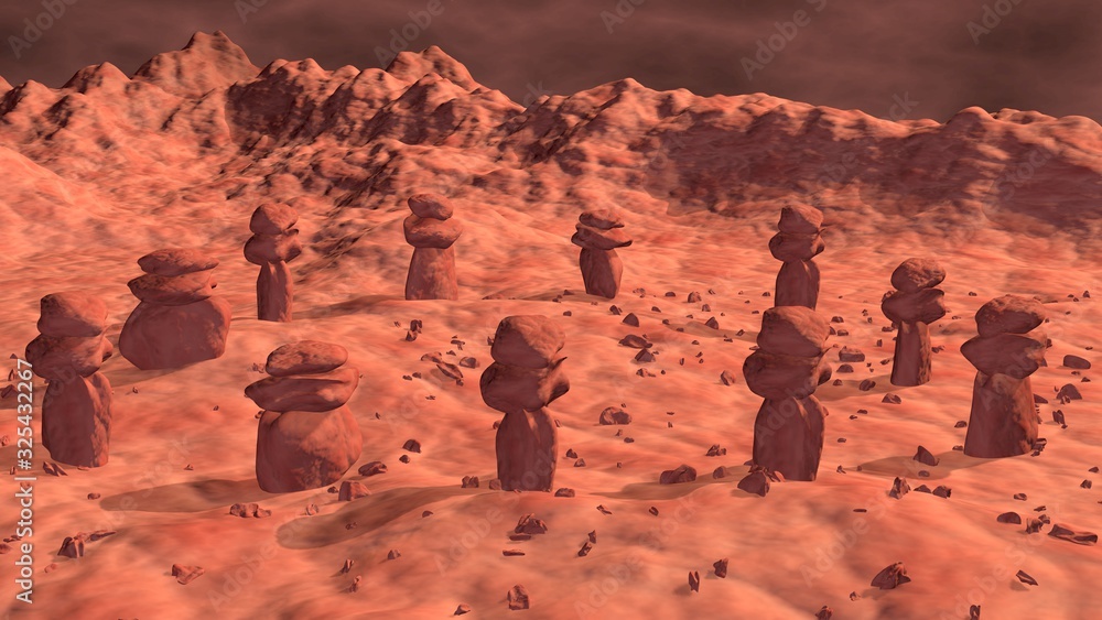 Stone structures on ancient alien world. Martian monuments , artifacts ...