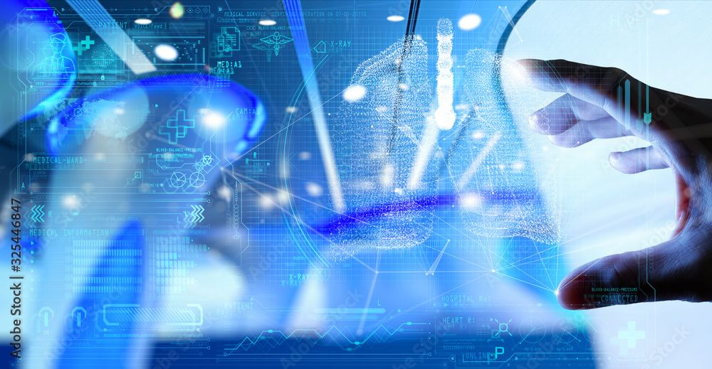 Medical technology diagnostics concept.Medicine doctor hand and ...