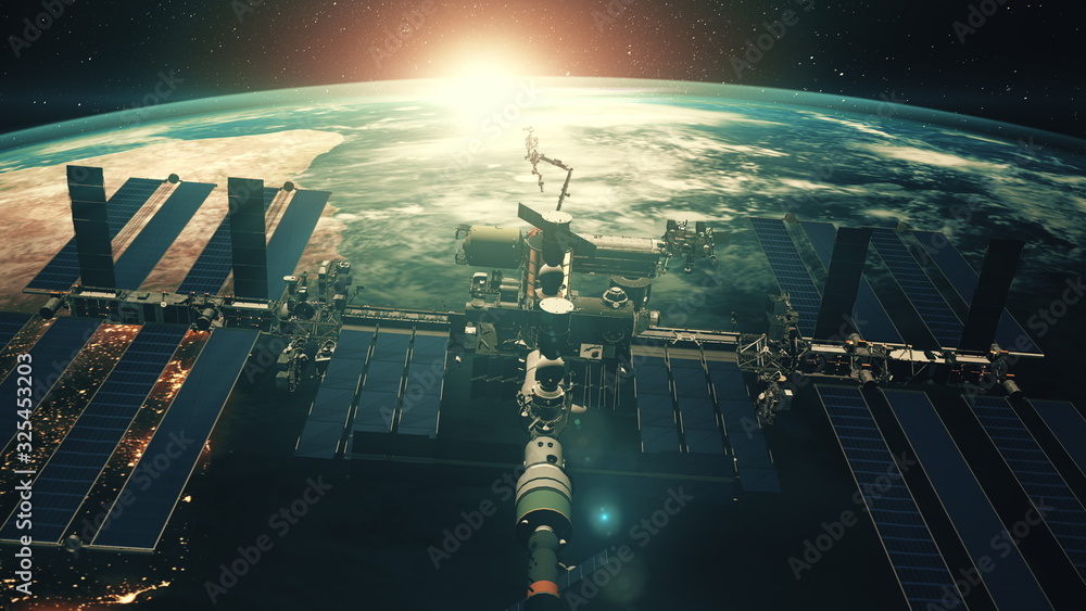 Earth Space Station Animation