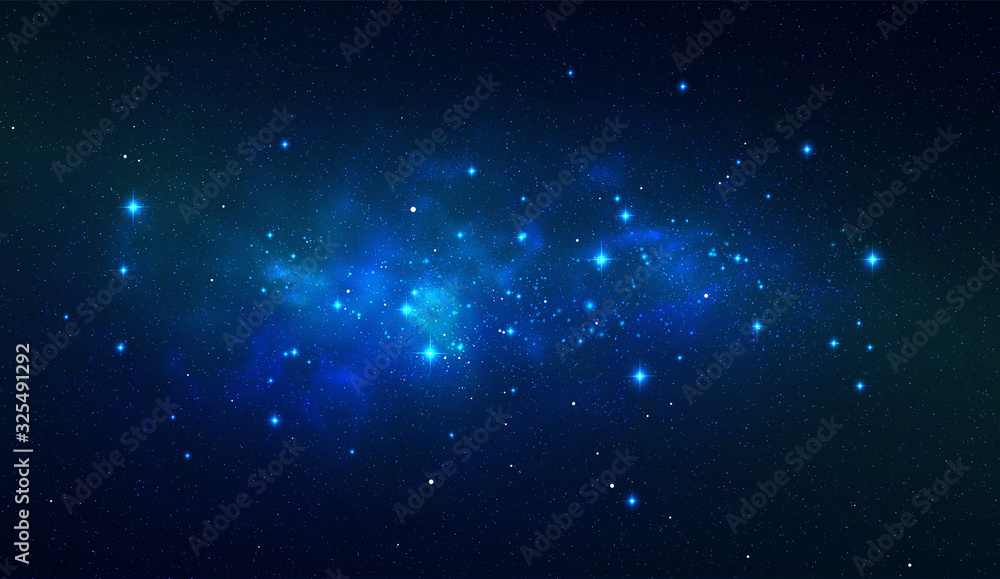 Vector cosmic illustration. Colorful space background with stars Stock ...