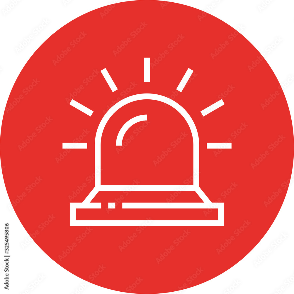 Siren Alert Warning Outline Icon Stock Vector | Adobe Stock