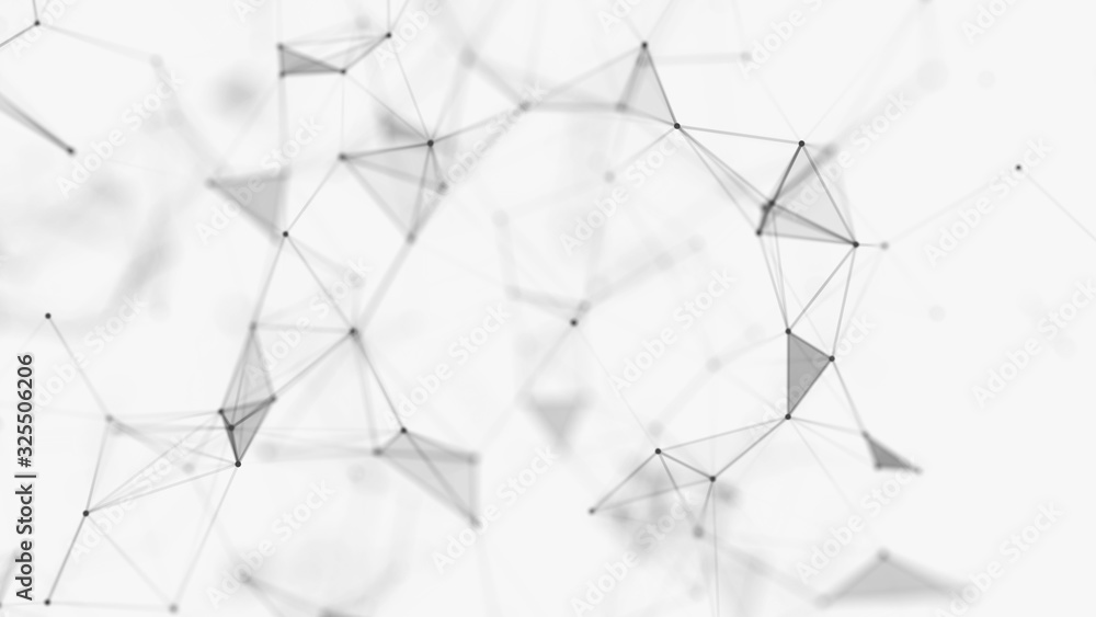 White background. 3d rendering. Abstract 3D big data visualization. Visual information ...