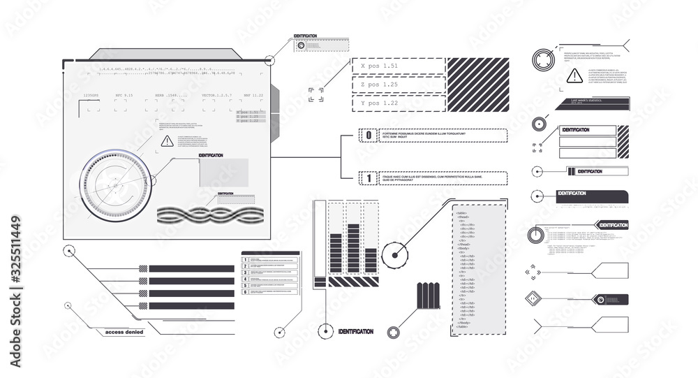 Interface elements HUD, UI, GUI. Vector Callout Titles set. Futuristic ...