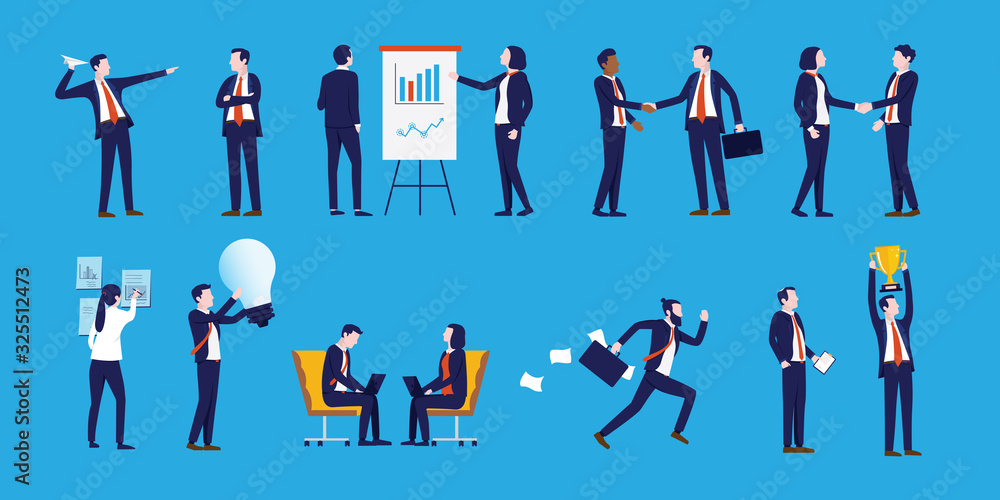 Business people set - A collection of office characters to populate a ...