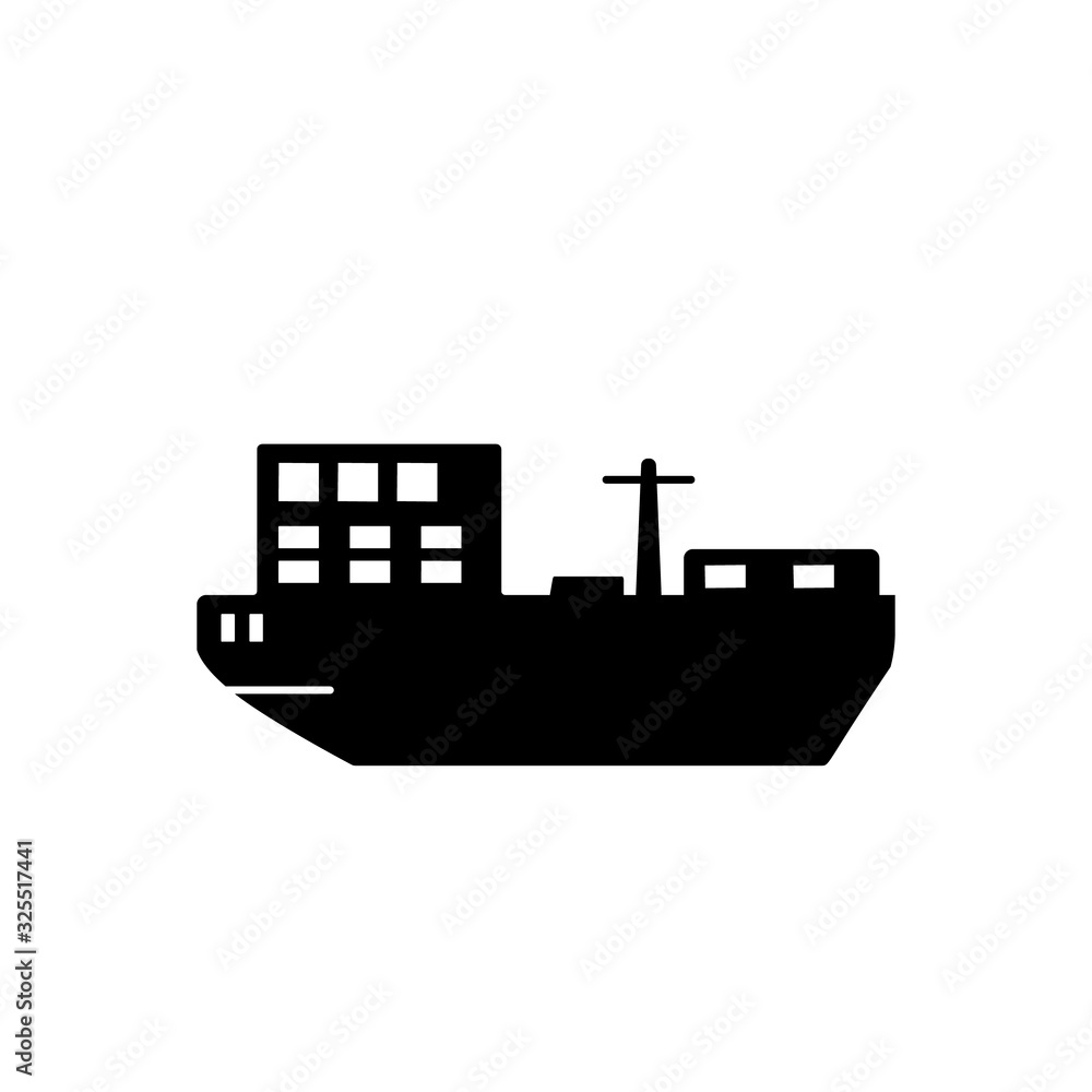 Water transport, cargo ship icon. Simple vector boat icons for ui and ...