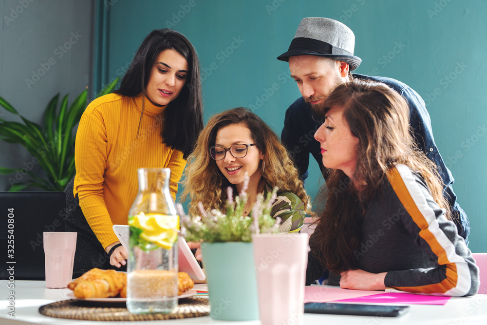 Team Of Young Creative Businessmen Having A Live Debate On A Promising ...