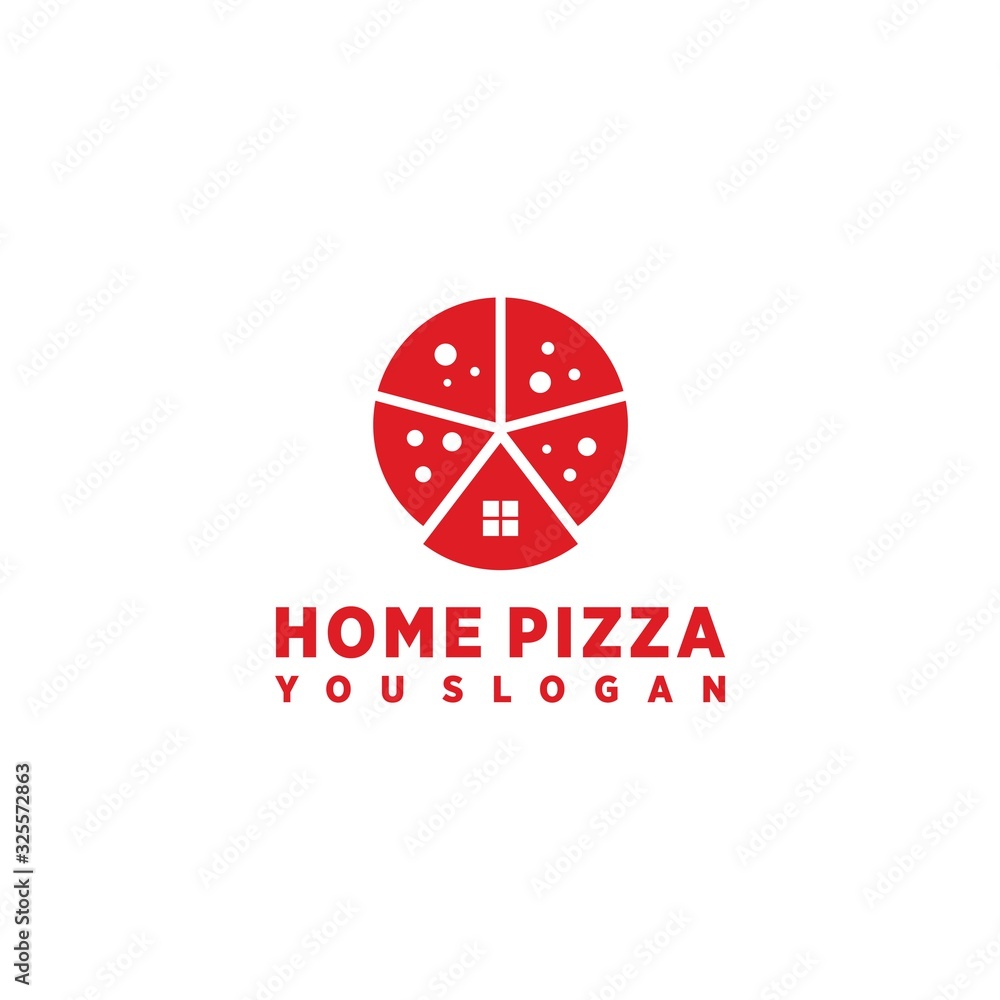 Home Pizza Logo Food Vector and Template Stock Vector | Adobe Stock