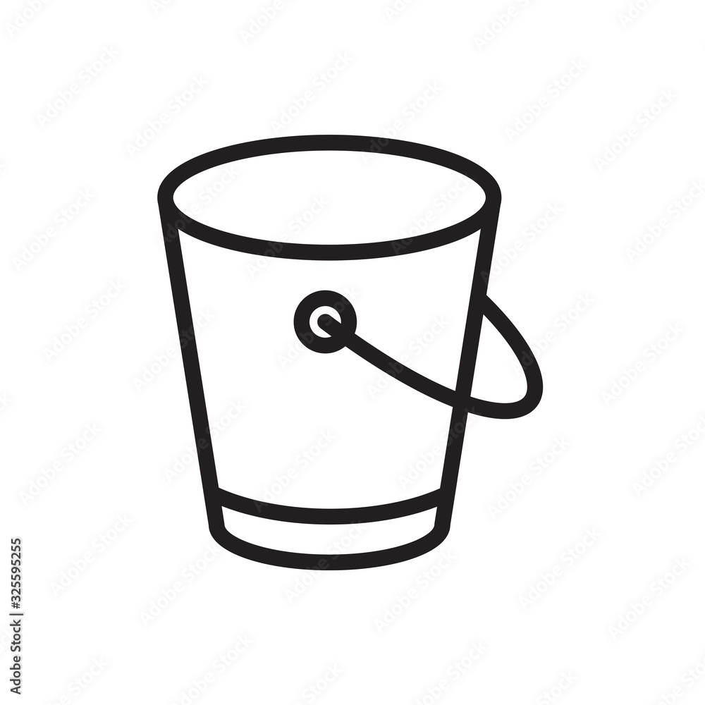 Bucket icon template black color editable. Bucket icon symbol Flat ...
