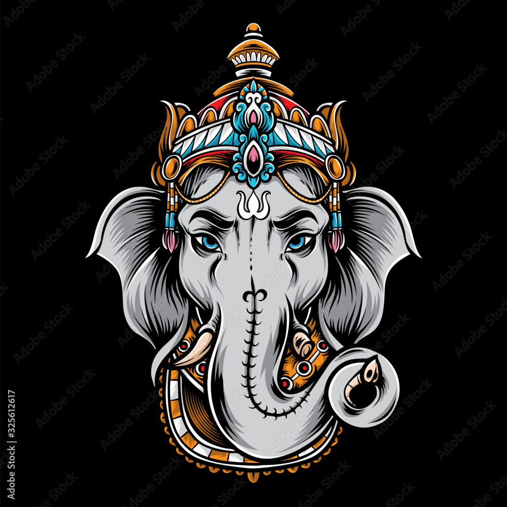 ganesh vector logo and illustration Stock Vector | Adobe Stock