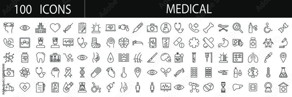 Poster Medical icon set – Wall Art | UkPosters