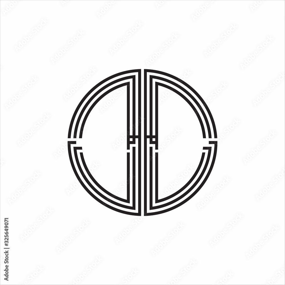 DD Logo monogram triple ribbon style line design template isolated on ...
