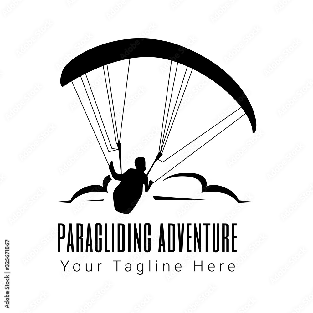 Template Paragliding Adventure Logo vector de Stock | Adobe Stock