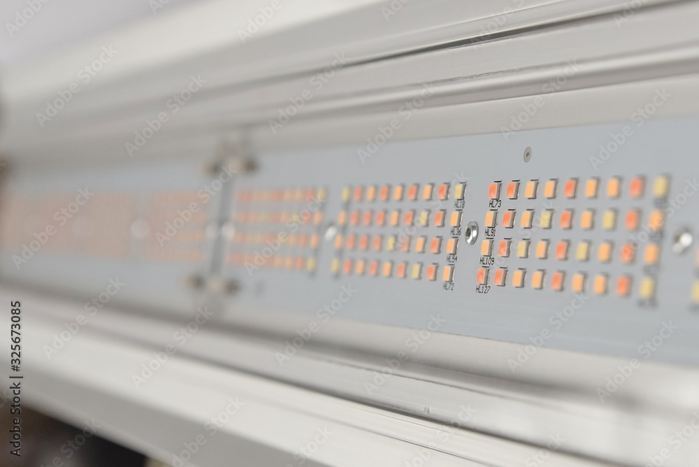 assembled PCB with SMD LEDs and connectors for agricultural usage Stock ...