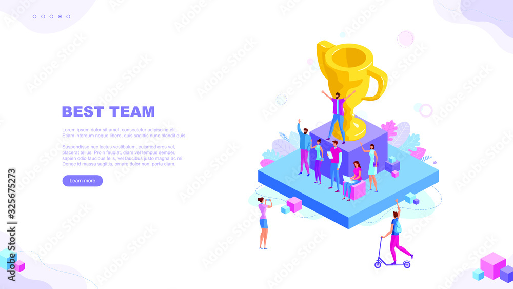 Trendy flat illustration. Best team ever concept. Goal achievement ...