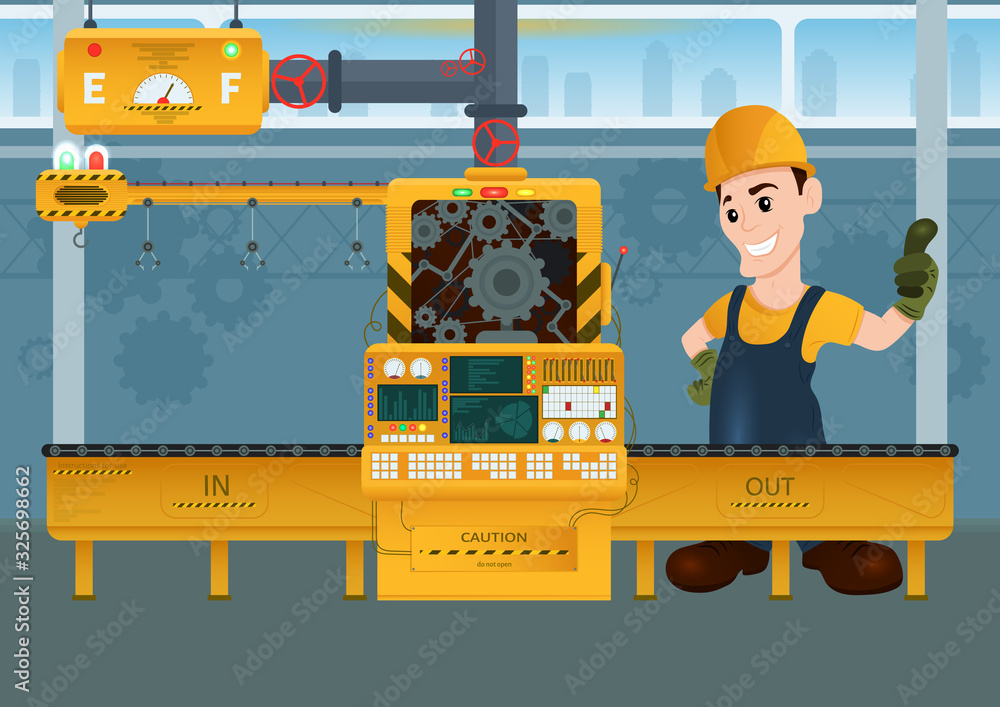 Factory Industrial machine manufacture convoy unit construction ...