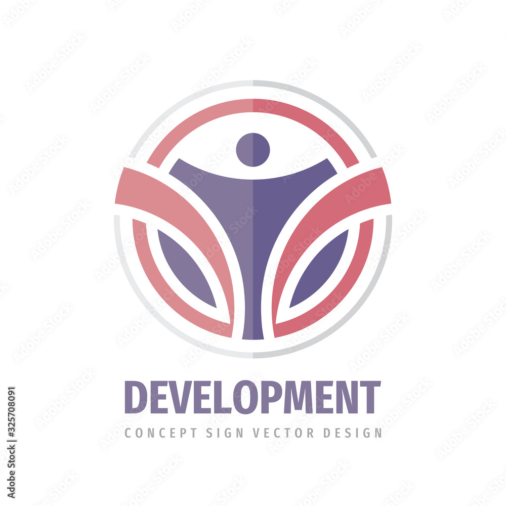 Development business logo template design element. Abstract human ...