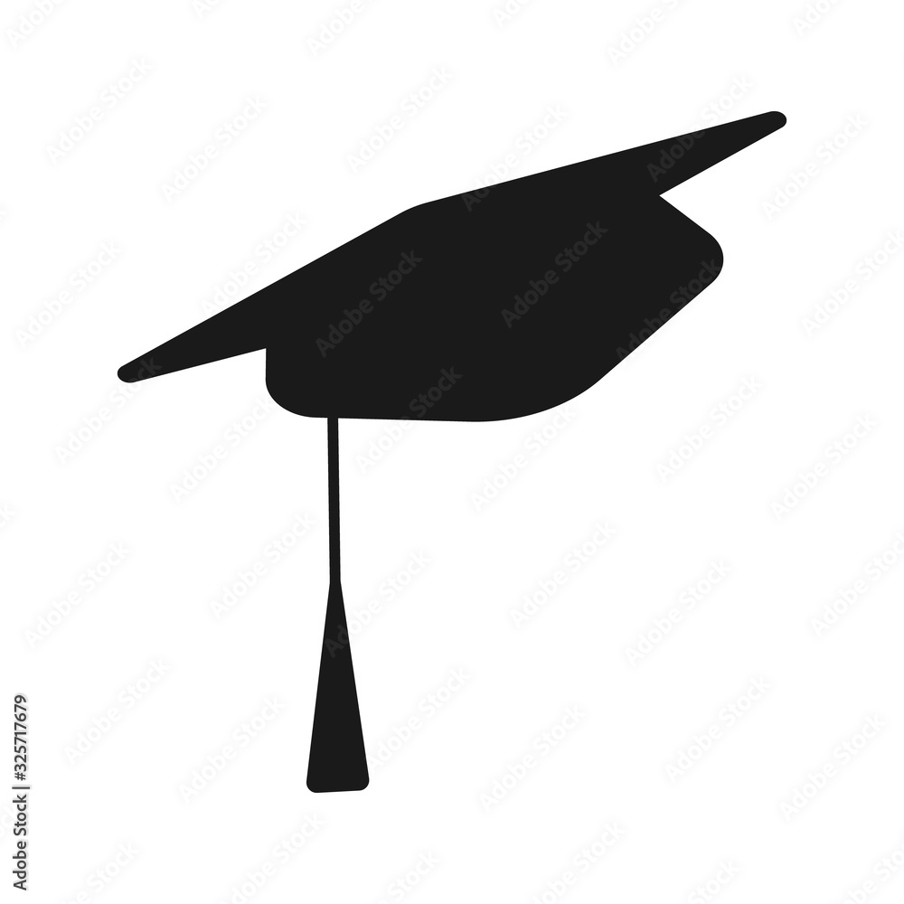 Vector illustration of a graduation cap silhouette. Stock Vector ...