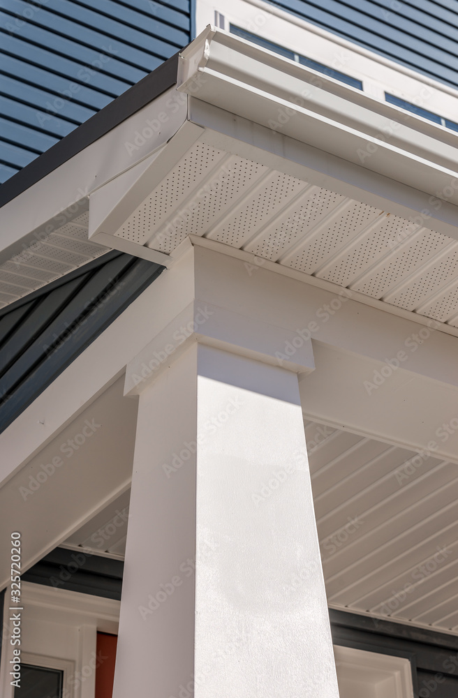 Colonial white custom porch columns with wood looking vinyl column wrap ...