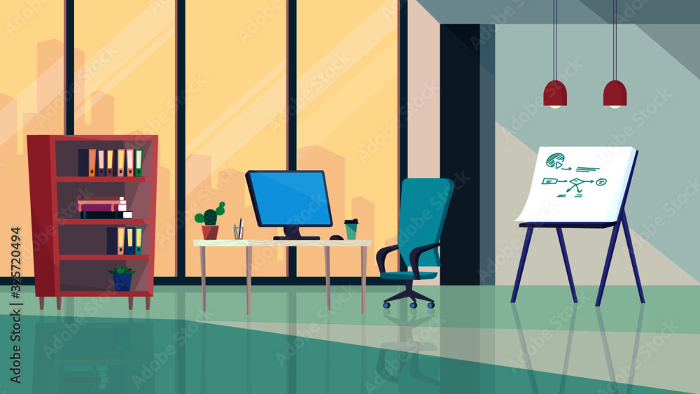 Office inside - Background Stock Vector | Adobe Stock