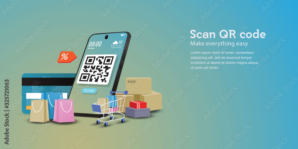Scan qr code illustration concept, perfect for landing page, qr code ...