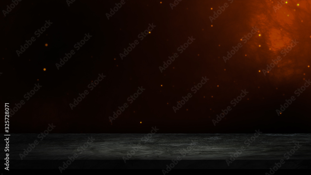 Empty Cement floor and Blurry abstract background animation 3d render ...