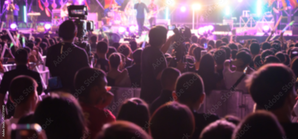 Abstract blurred background of Music concert any people. Crowd ...