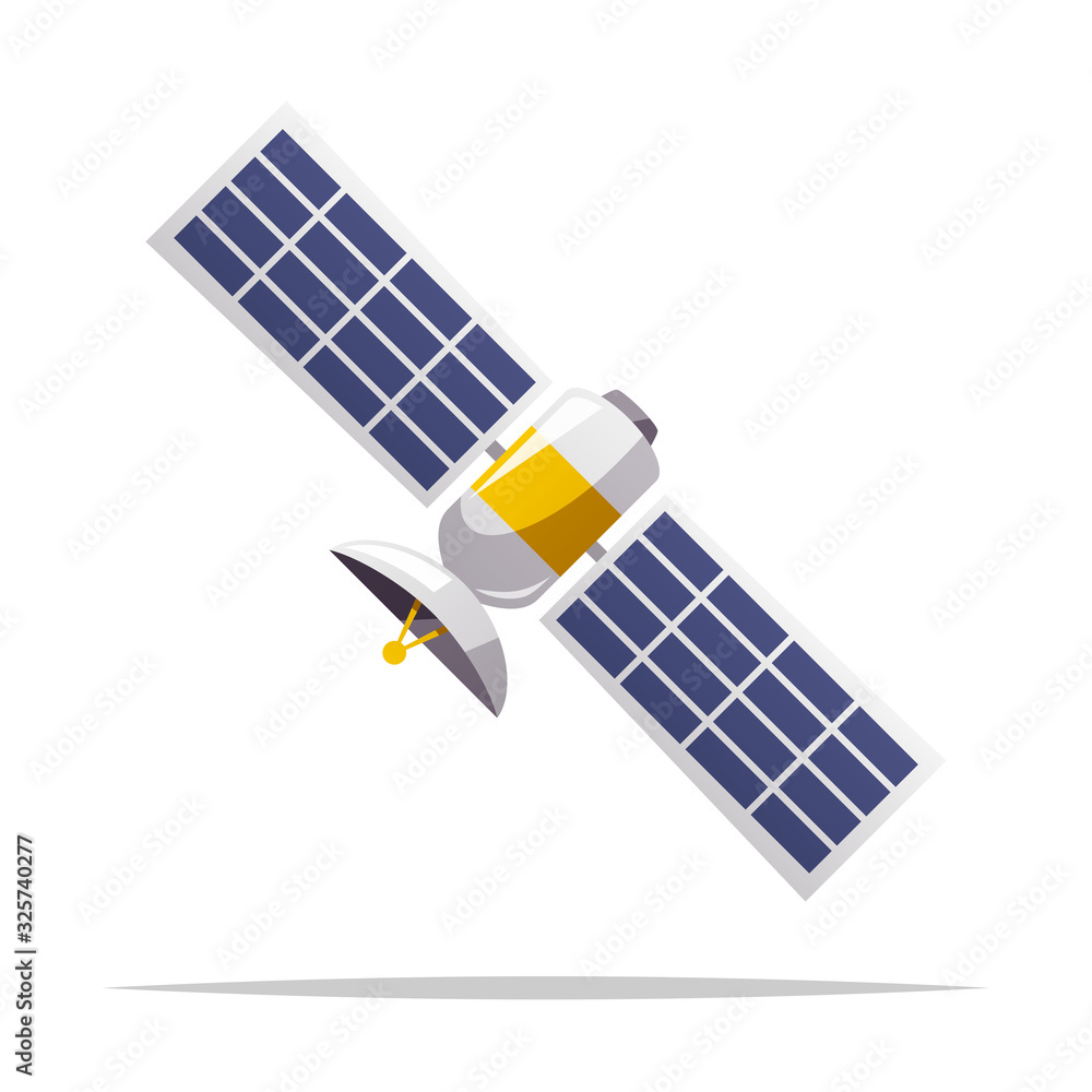 Cartoon satellite vector isolated illustration Stock Vector | Adobe Stock