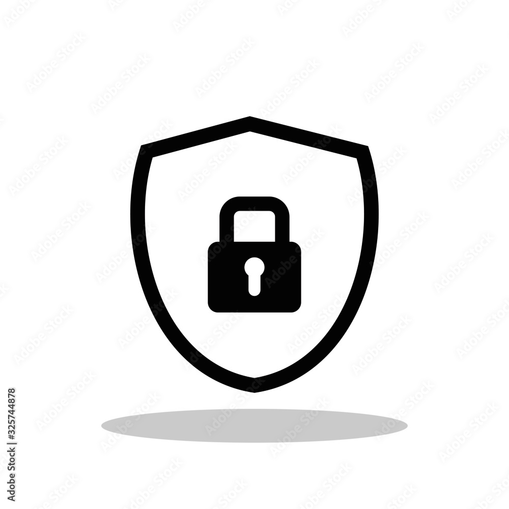 Security icon in flat style. Shield security symbol for your web site ...
