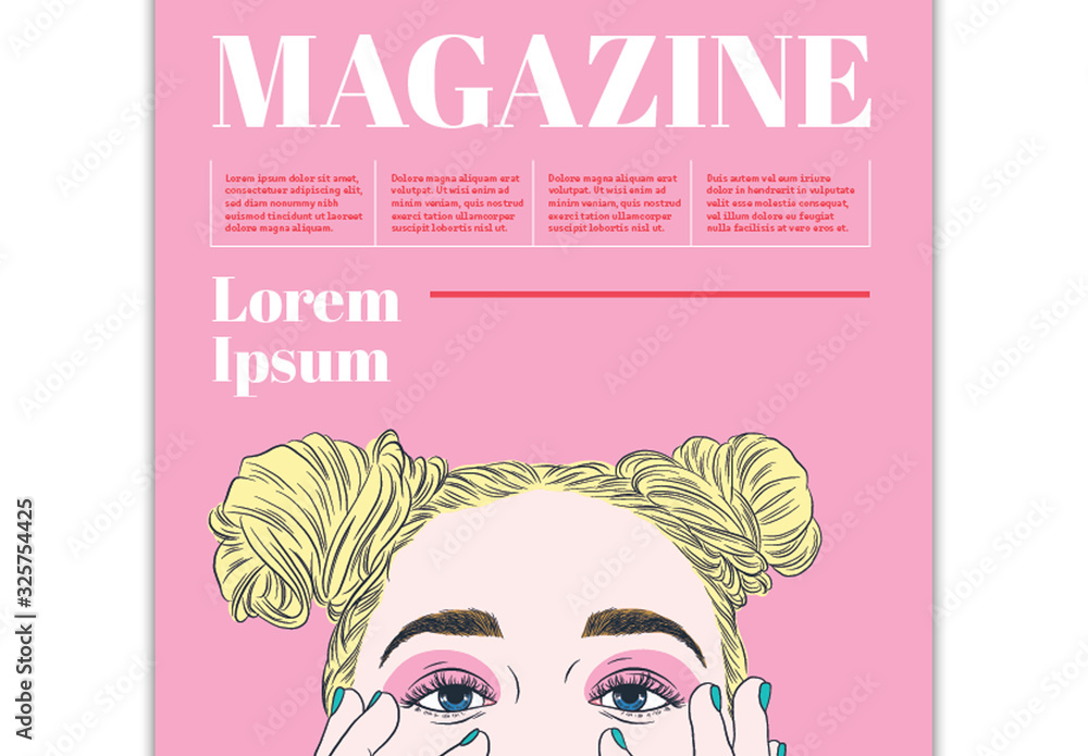 Modelo de Pink Magazine Cover Layout do Stock | Adobe Stock