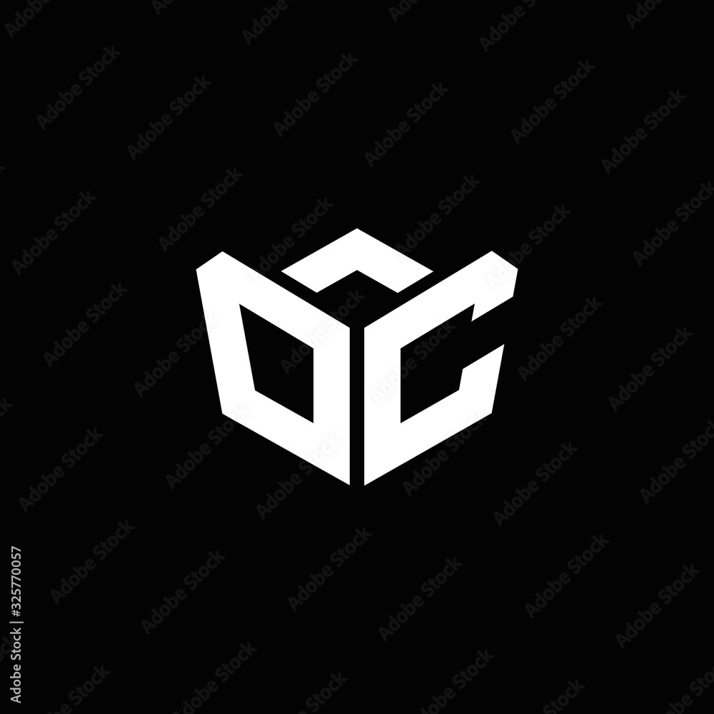 DC logo monogram with emblem style ribbon design template Stock Vector ...