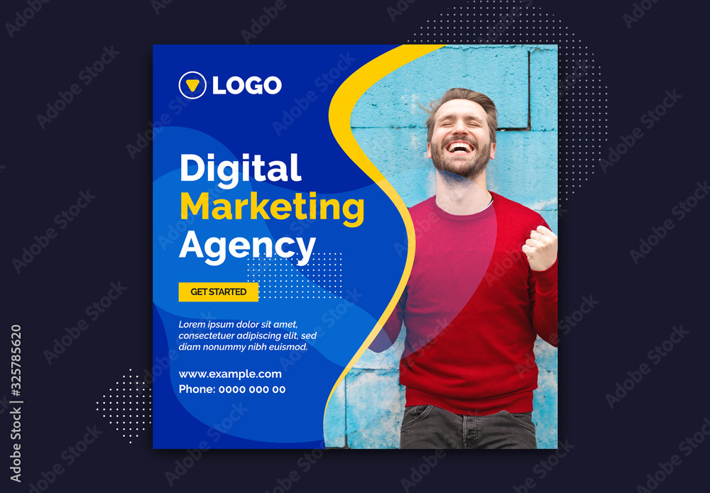 Digital Marketing Social Media Post Layout Stock Template | Adobe Stock