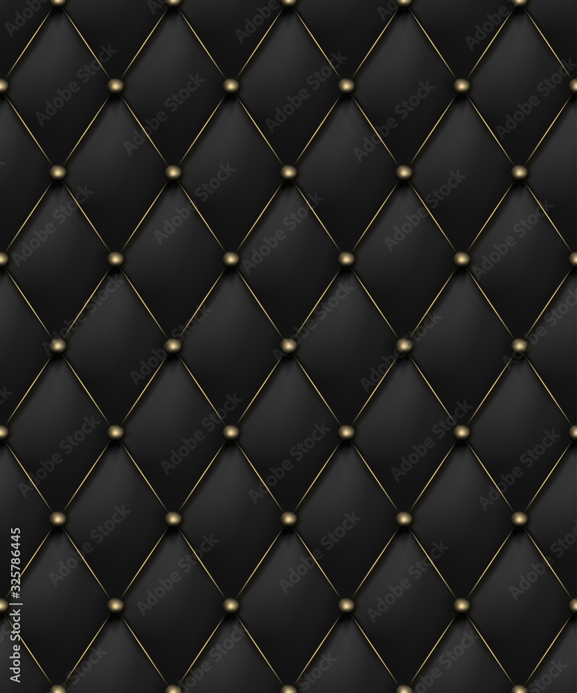 Black matte leather texture seamless pattern. Vip background upholstery ...