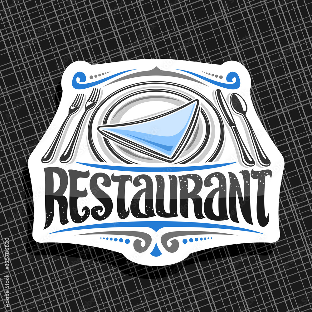 Vector logo for Restaurant, decorative retro sign board with ...