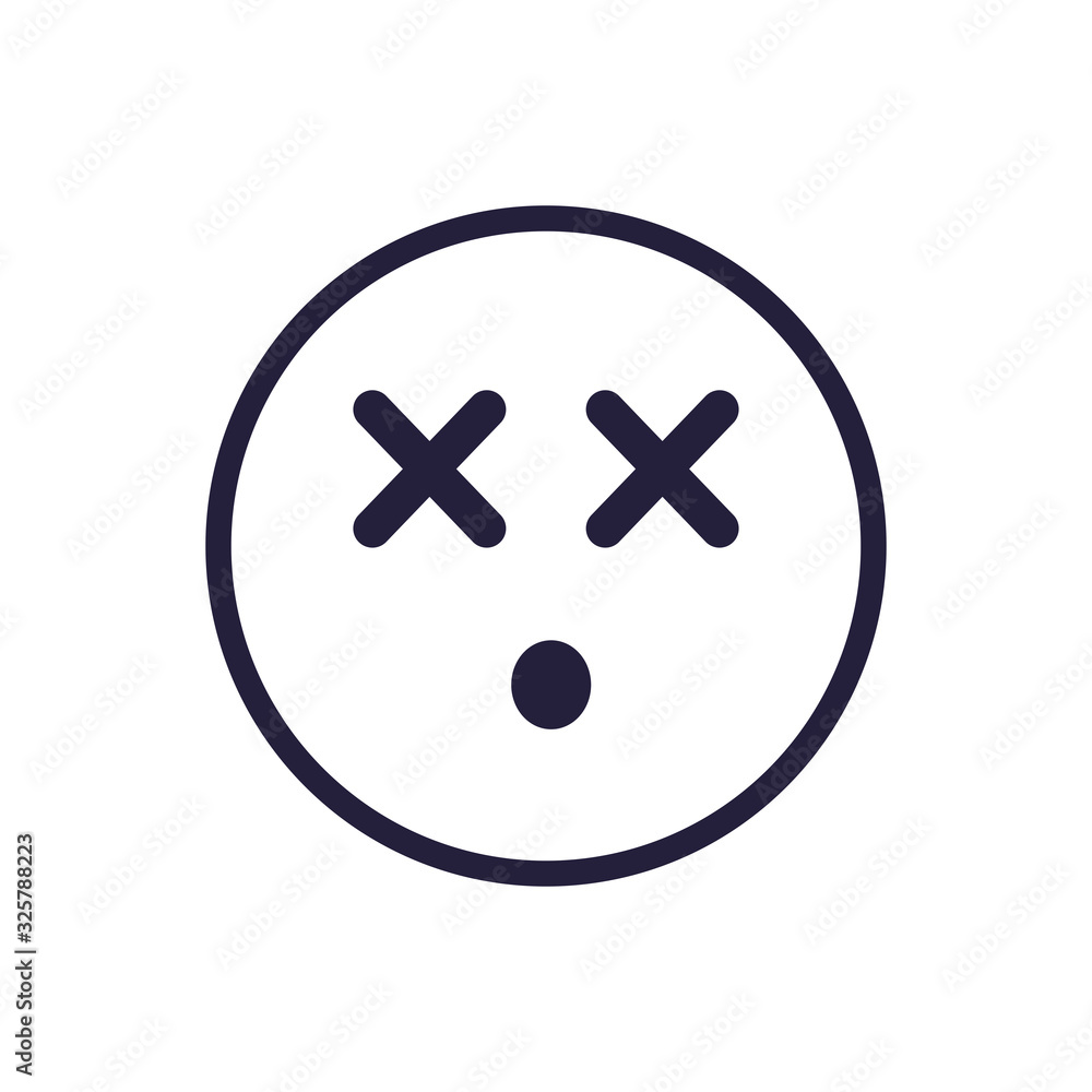 Dead emoji face flat style icon vector design Stock Vector | Adobe Stock